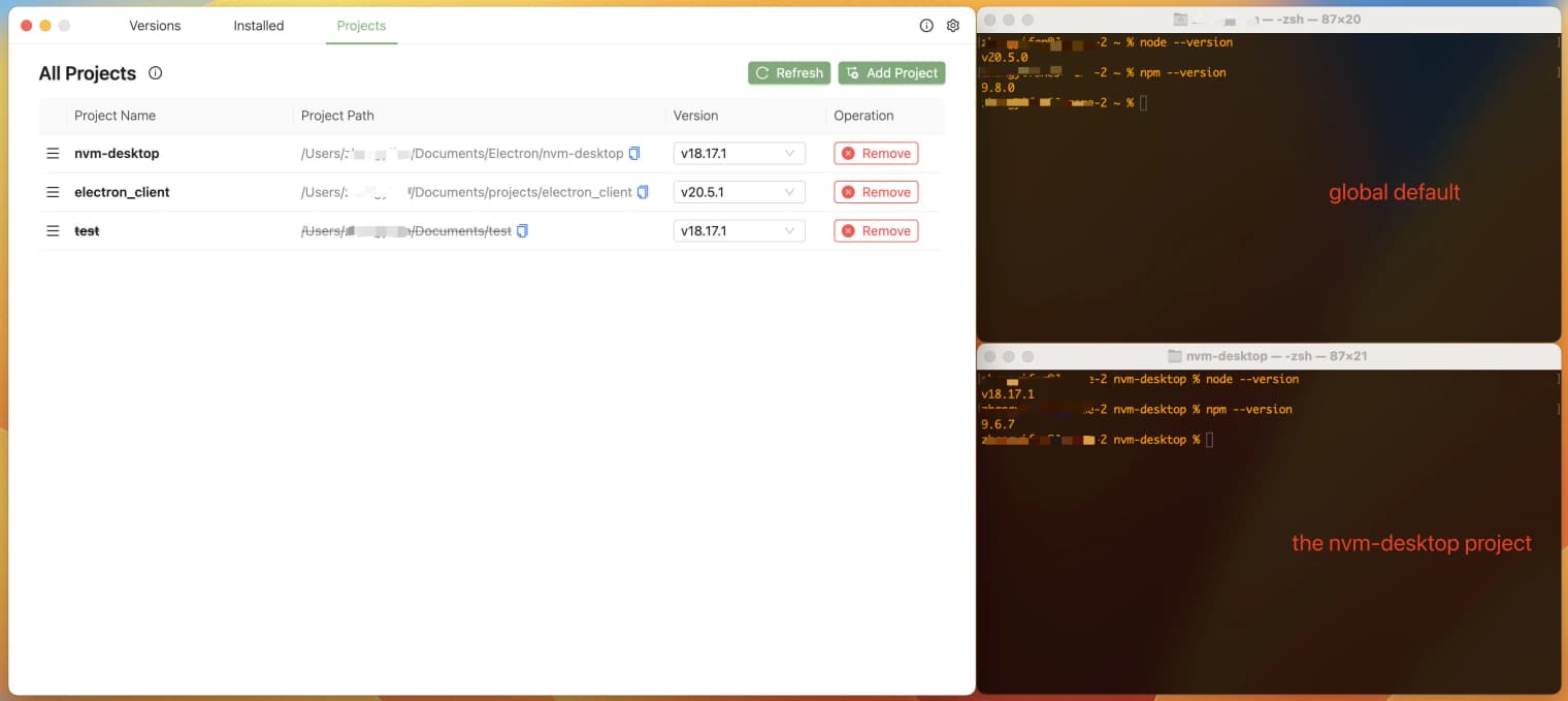 如何为每个项目单独指定NodeJs版本